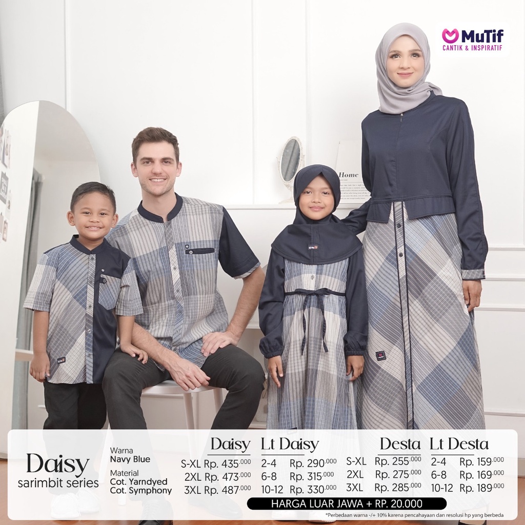 Jual ES - (COD) SARIMBIT KELUARGA MUTIF DAISY - DESTA Navy Blazer ...