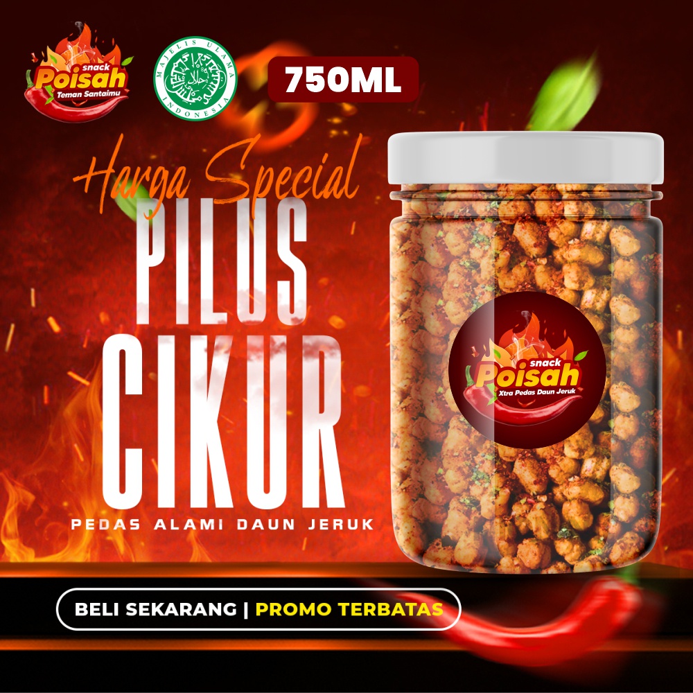 Jual SNACK POISAH - Pilus Cikur Pedas Daun Jeruk 750ml Enak dan Bikin ...