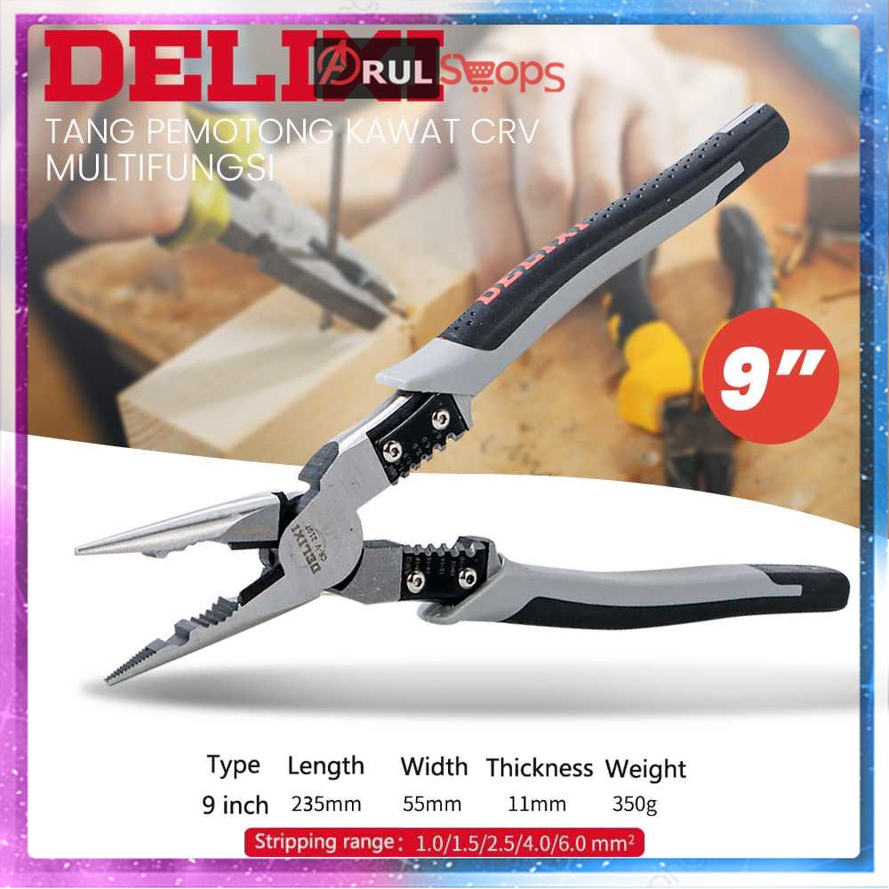 Jual ARS TOOLS - DELIXI Tang Pemotong Kawat CRV Multifungsi Needle Plier 9 inch - 2107 | Shopee ...