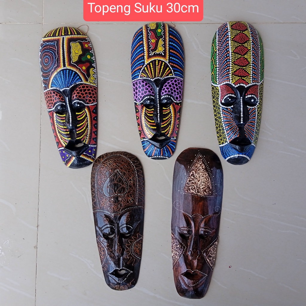 Jual Dekorasi Topeng Suku Asmat Aborigin Klasik Kayu 30cm Hiasan Etnik ...