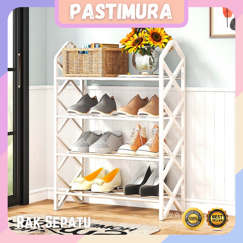 Jual [PSM] Rak Sepatu Sandal Warna 4 Susun Rak 4 Tingkat Serbaguna ...