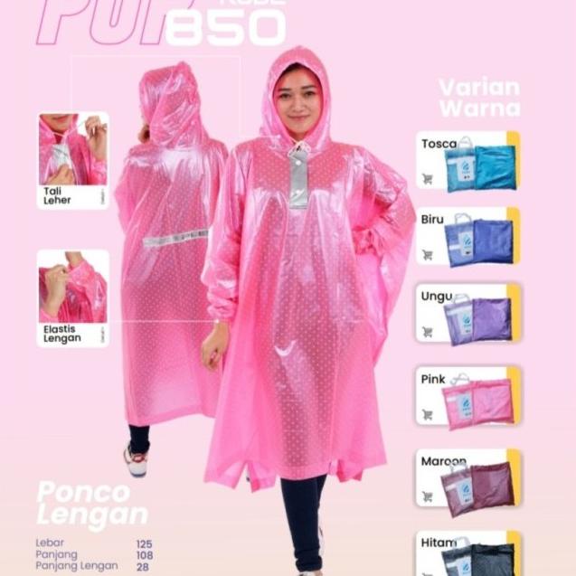 Jual JAS HUJAN PONCHO POP PLEVIA 850 PONCHO MOTOR UNISEX PONCO POLKADOT ...