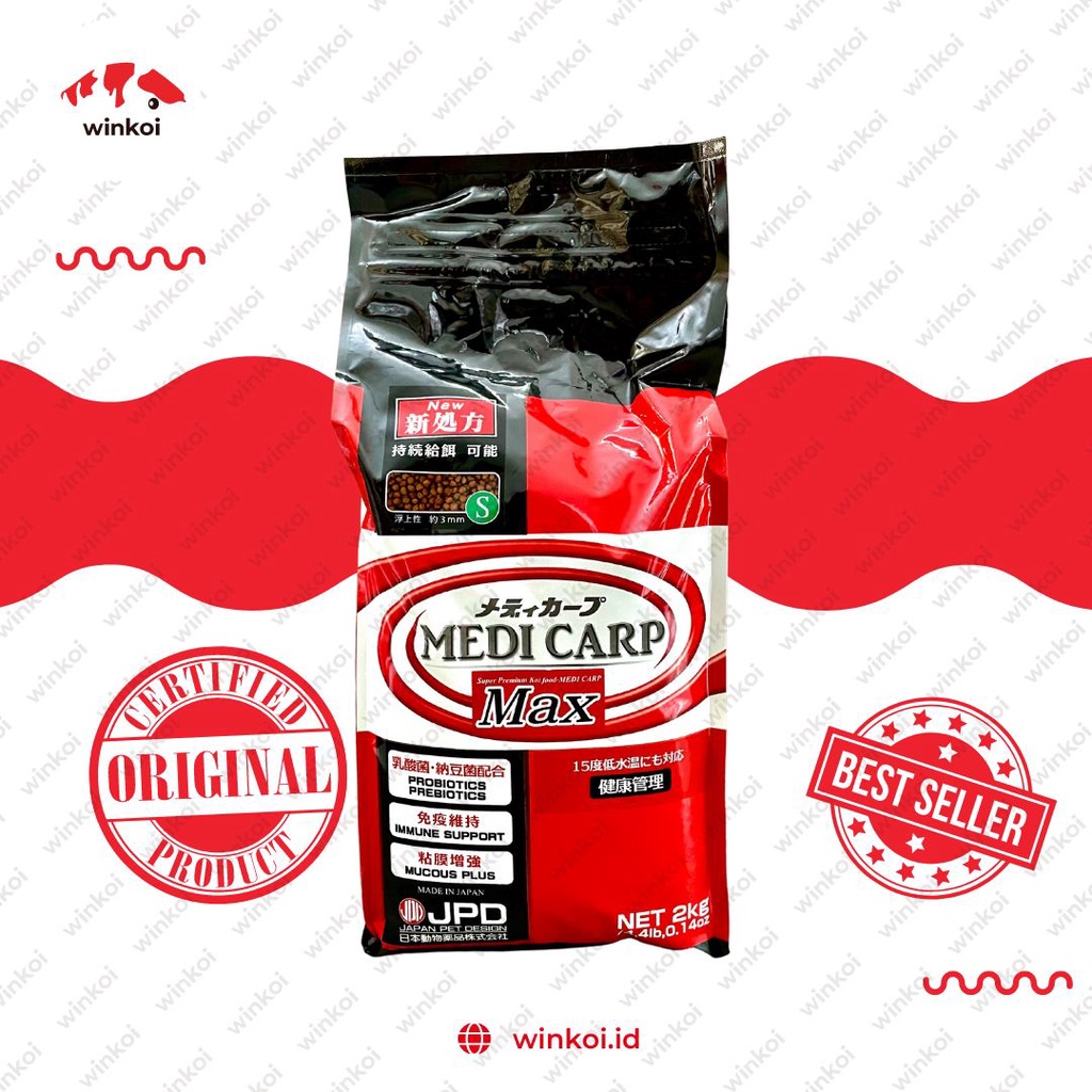 Jual JPD MEDICARP MAX 2KG Size S/M/L Pakan Ikan Koi ORIGINAL Made In ...