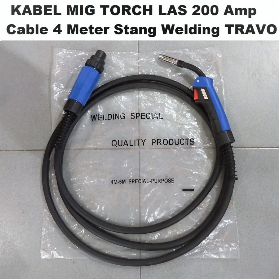 Jual KABEL MIG TORCH LAS TRAFO TRAVO 200Amp INVERTER CABLE 4M Stang Mig ...