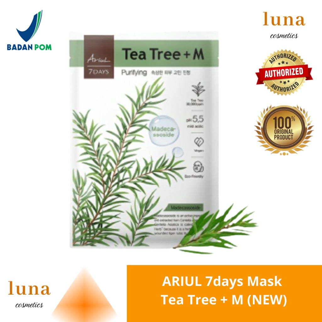 Jual ARIUL 7days Mask Tea Tree + M (NEW) | Shopee Indonesia