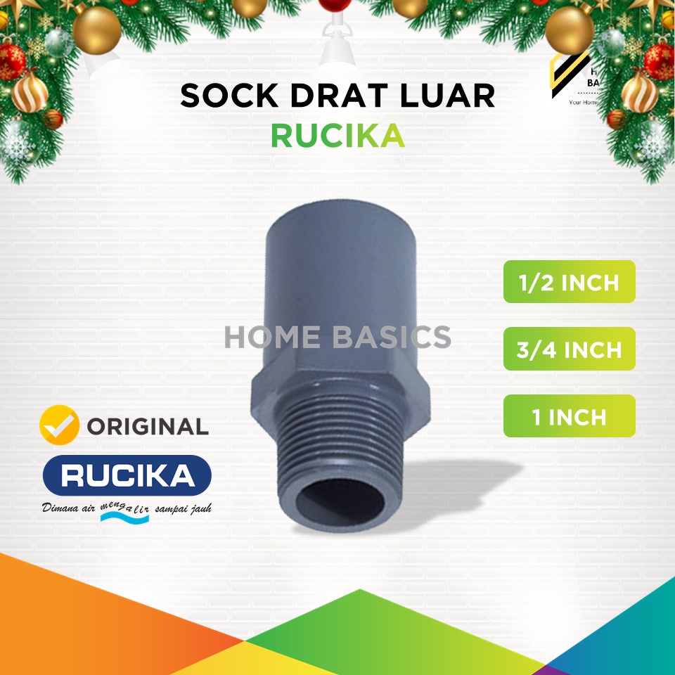 Jual Socket Drat Luar Rucika AW / SDL / Sambungan Pipa PVC - 1/2 Inch ...