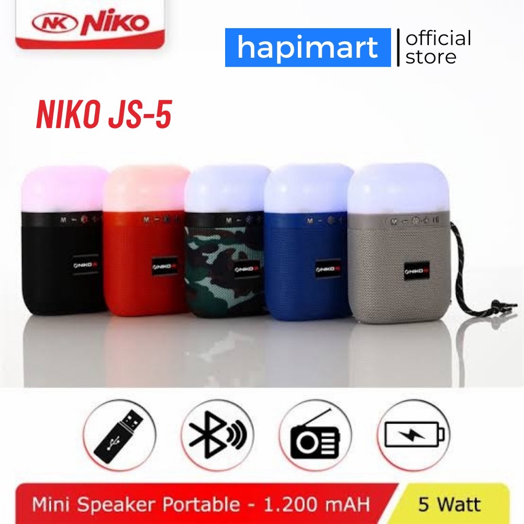Jual NIKO Mini Speaker Portable JS-5 USB Radio With LED Lightning ...