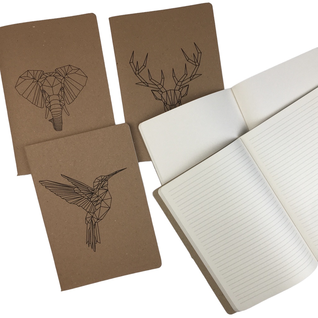 Jual NOTEBOOK BUKU TULIS RETRO POLOS A5 ISI COKLAT KREM COVER POLYGONAL ...