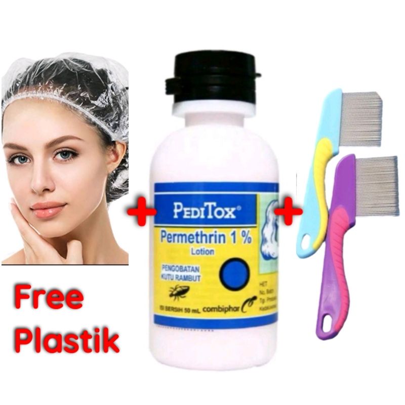 Jual BONUS SHOWER CAP - Peditox obat kutu rambut + sisir serit shower ...