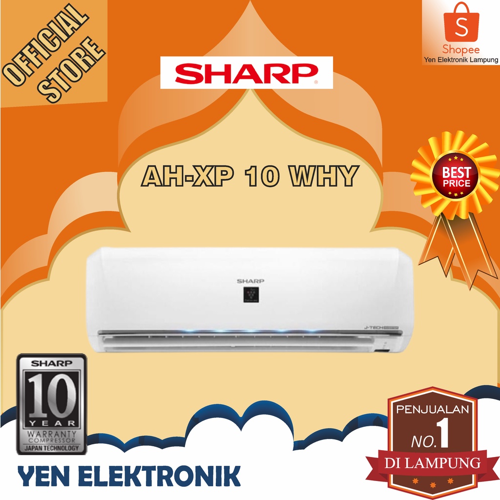 Jual AC SHARP AH XP 10 WHY - 1 PK R32 J-TECH Inverter Plasma Wifi ...