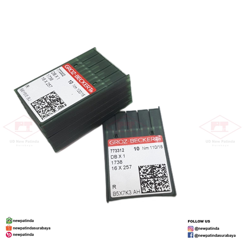 Jual DB x 1 merk Groz Beckert jarum mesin jahit lurus jarum 1 high speed industri | Shopee Indonesia