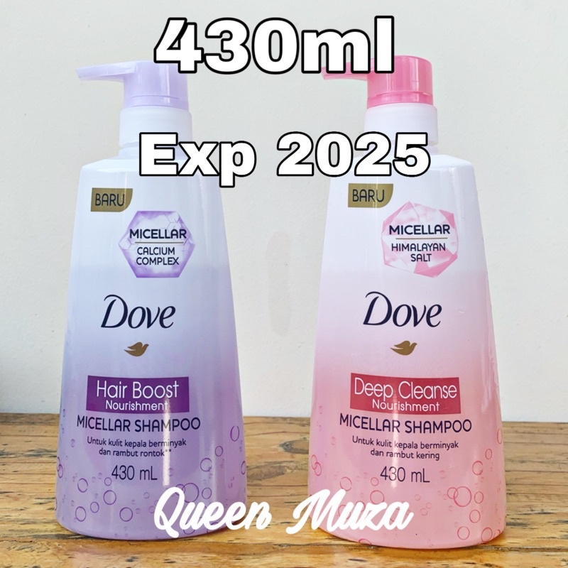 Jual Dove Micellar Shampoo Deep Cleanse Hair Boost Nourishment Perawatan Rambut Rontok 430ml ...