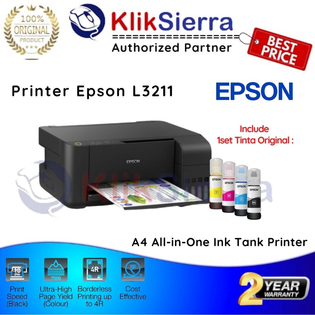 Jual Printer Epson L3211 Print Scan Copy Ink Tank Garansi Resmi ...