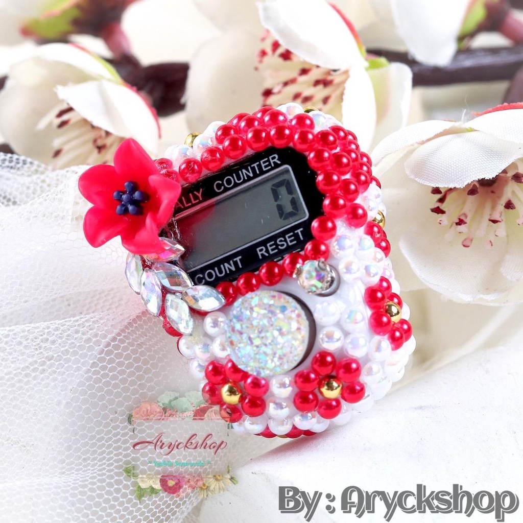 Jual HP Merah Motif Bunga Daffodil Diamond Tasbih Digital Swarovsky ...