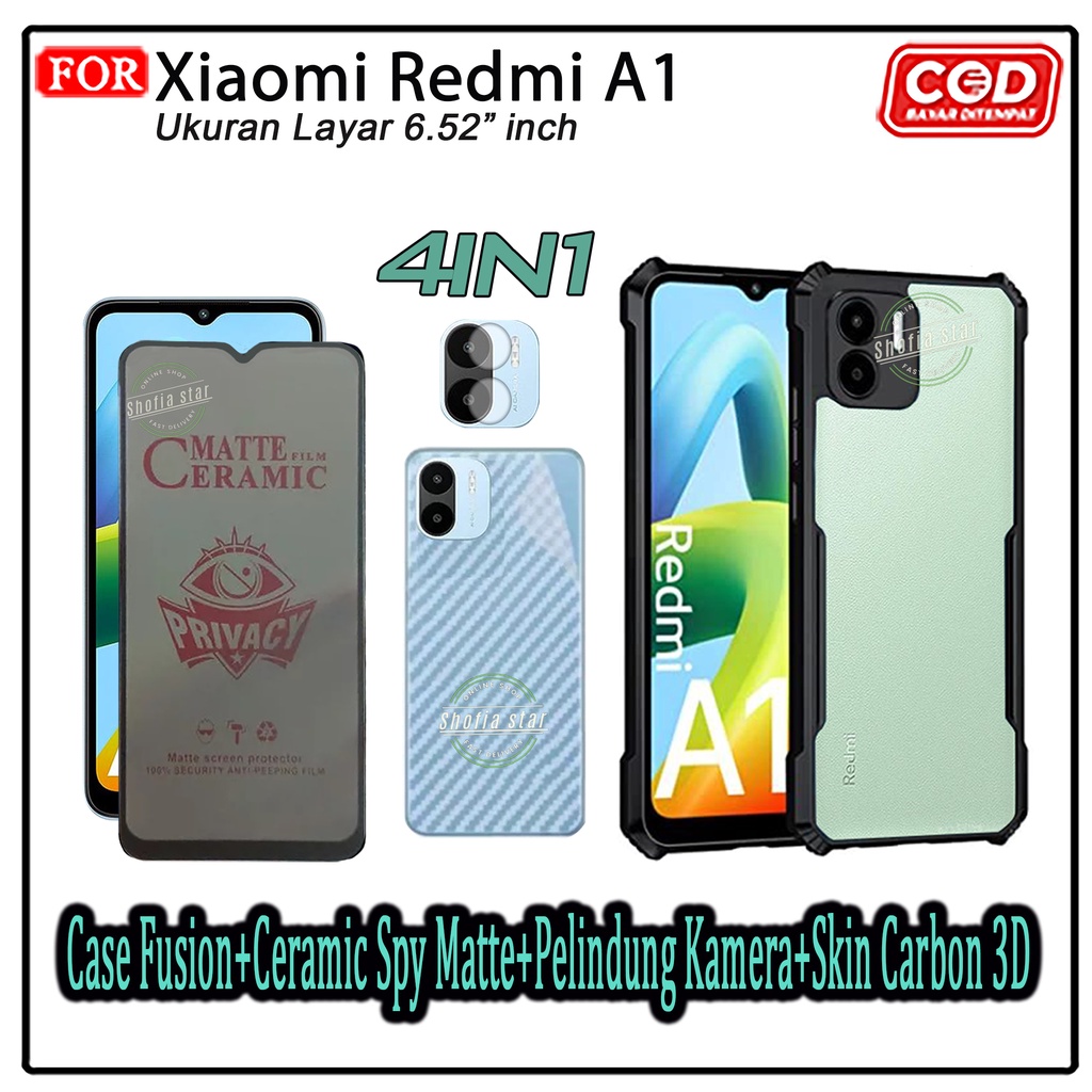 Jual PAKET 4IN1 Case Xiaomi Redmi A1 A2 12c 10 2022 10A 10C 9C Softcase ...