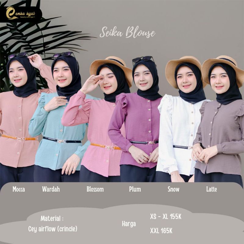 Jual Seika Blouse By Emka Hijab | Shopee Indonesia