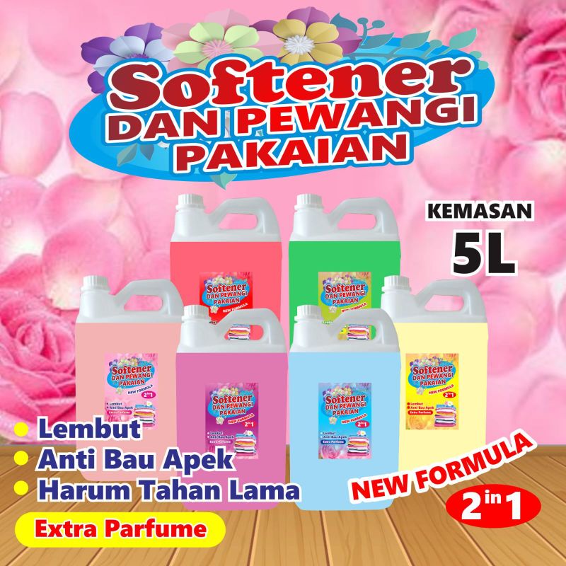 Jual R-CLEAN Softener / Pelembut dan Pewangi Pakaian aneka aroma wangi segar kemasan jurigen 5 ...