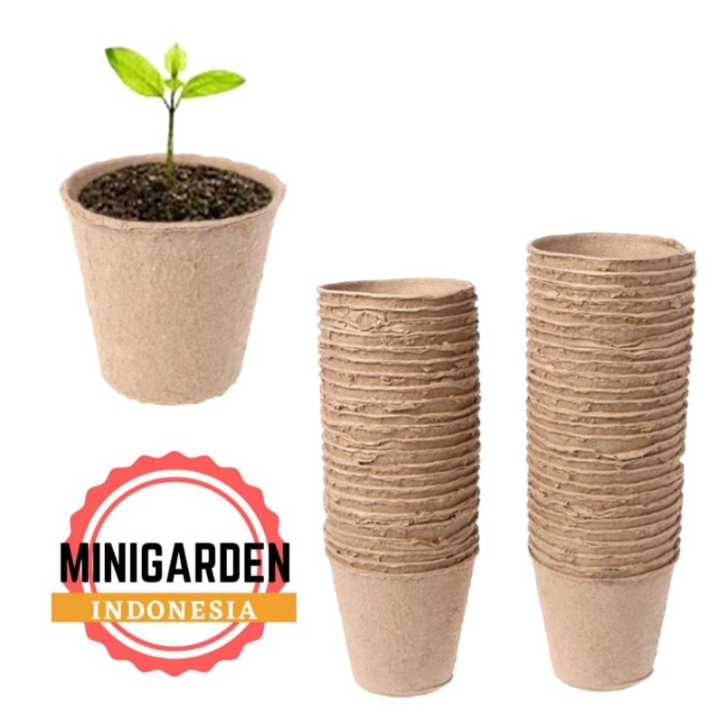 Jual POT KERTAS 8CM pot biodegradable pot tanaman pot bibit pot semai ...
