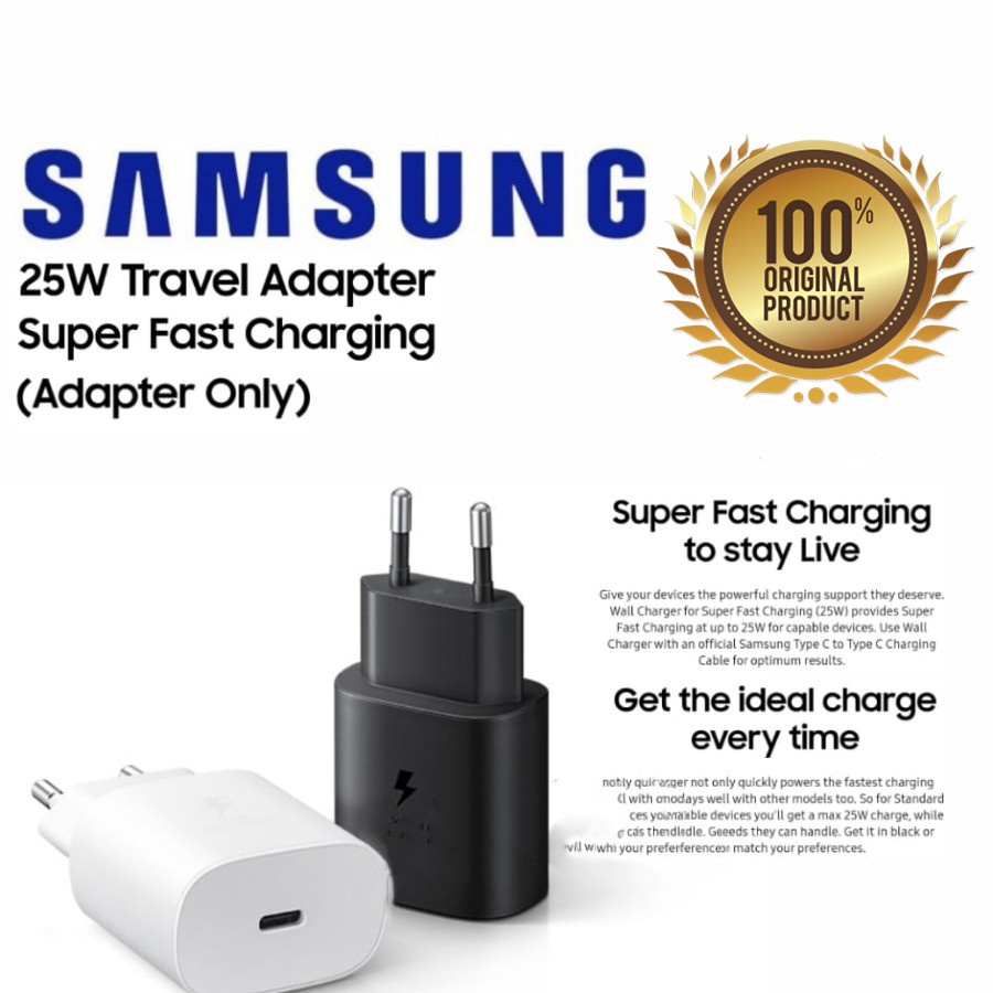 Jual ADAPTER SAMSUNG 25W ORIGINAL SUPER FAST CHARGING ADAPTOR TYPE C ...