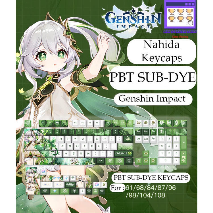 Jual Genshin Impact Nahida Keycaps | PBT Dye Sub | Cherry Profile ...