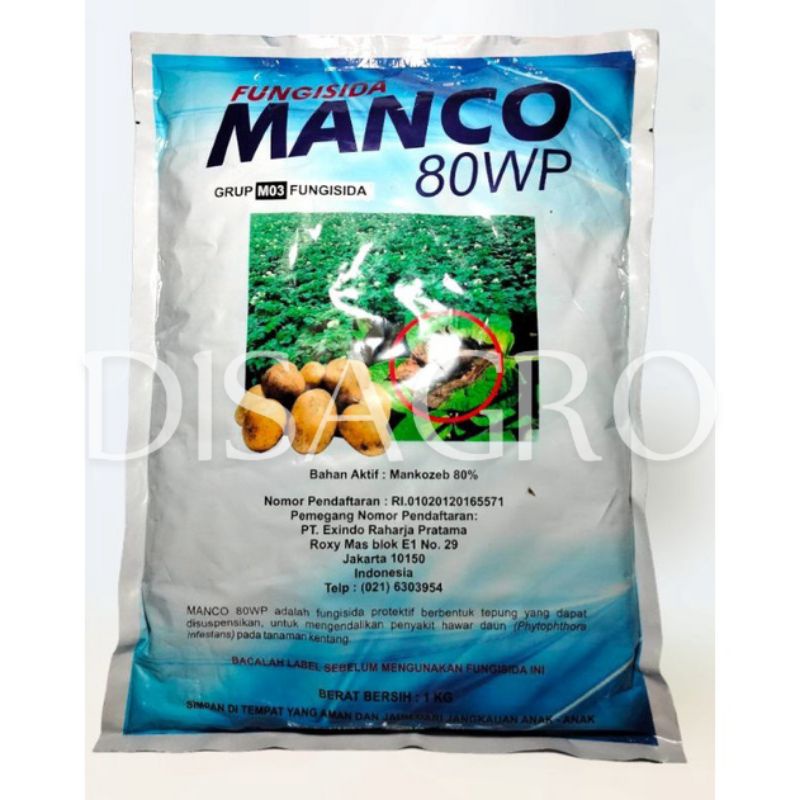 Jual Fungisida MANCO 80 WP Mancozeb Blue Biru 1Kg Mengendalikan ...