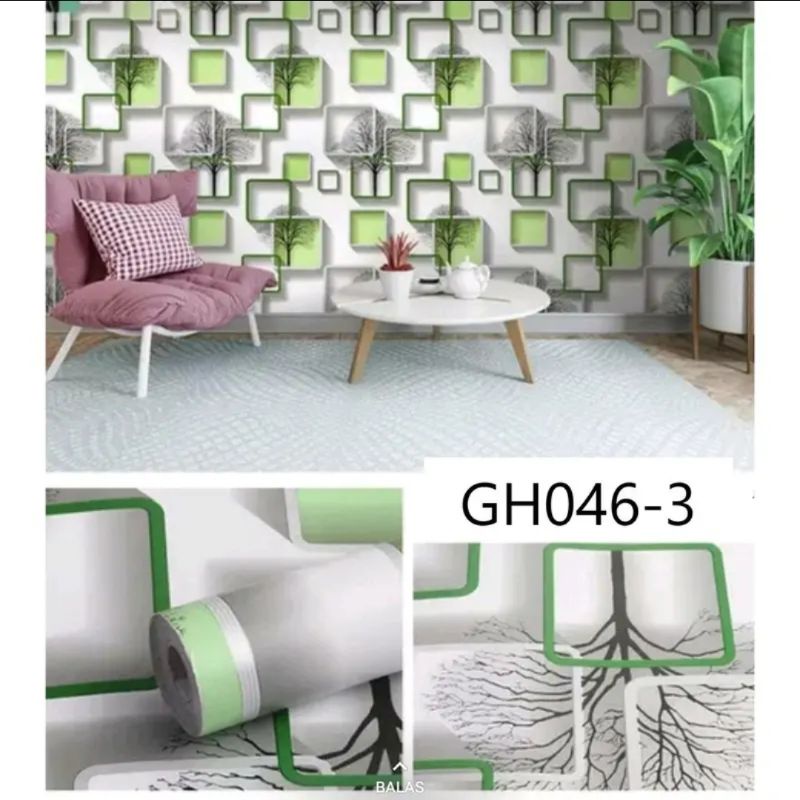 Jual Wallpaper Sticker Dinding Ruang Tamu, Kamar dan Kantor Motif Akar ...
