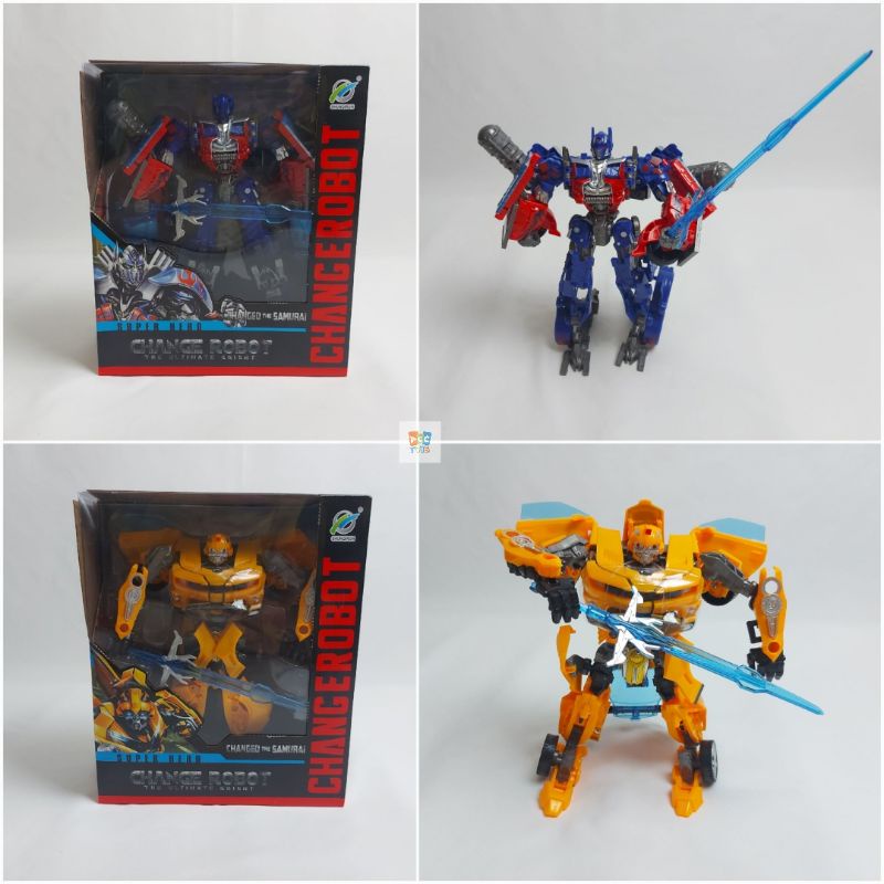Jual Mainan Robot Berubah Jadi Mobil Transformer Bumblebee Dan Optimus ...