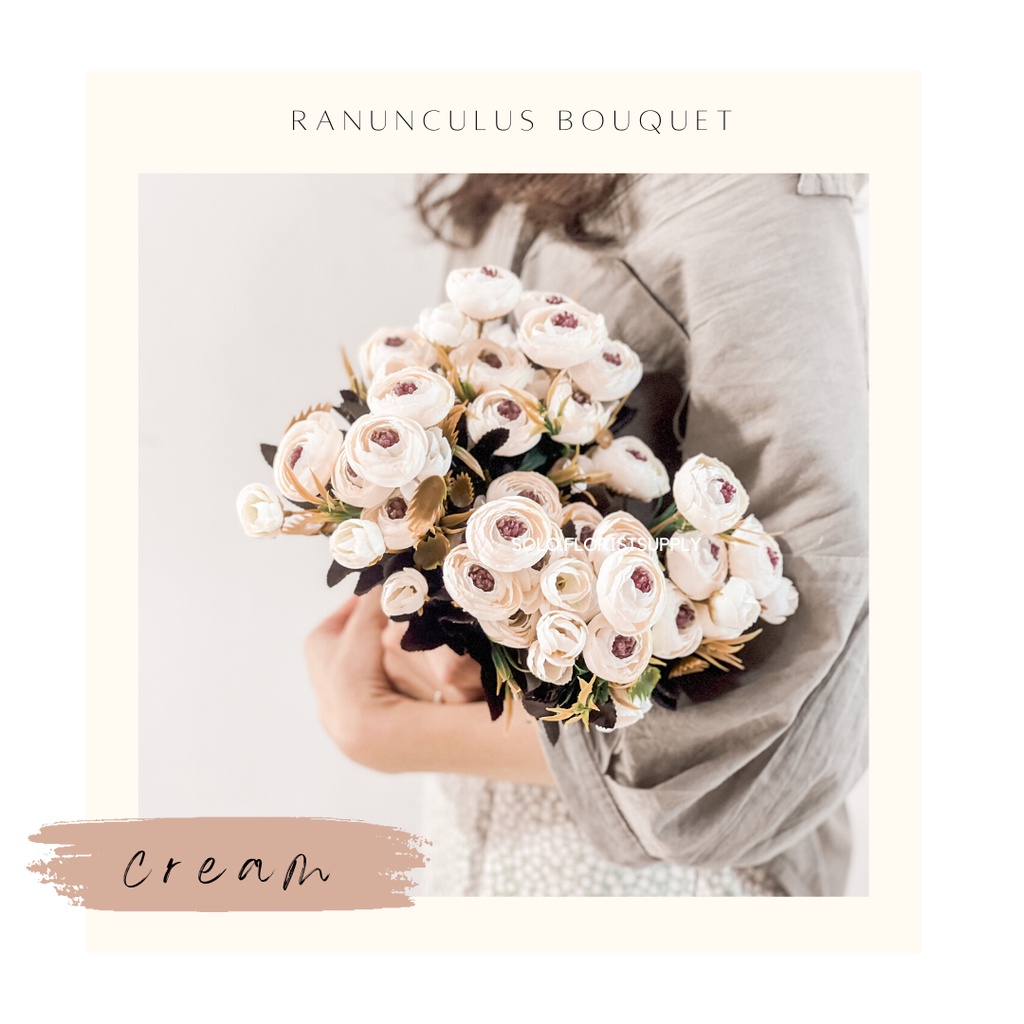 Jual RANUNCULUS BOUQUET kelopak ranunculus kuntum mawar artificial ...