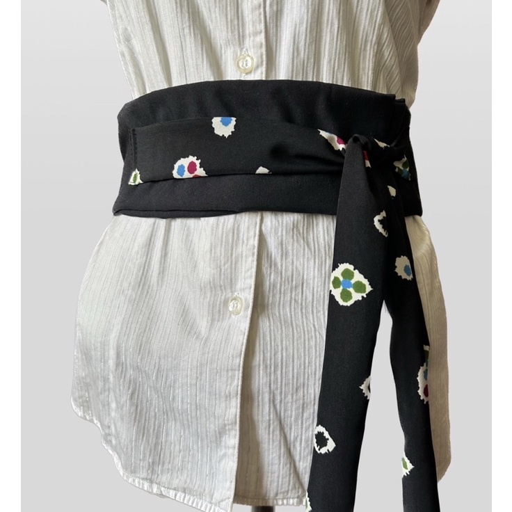 Jual obi belt tali batik jumputan hitam / ikat pinggang kekinian unisex ...