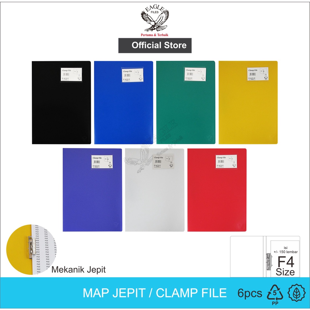 Jual Map Jepit EAGLEFiles F4 (Folio) Clamp File Clip File Map Plastik ...