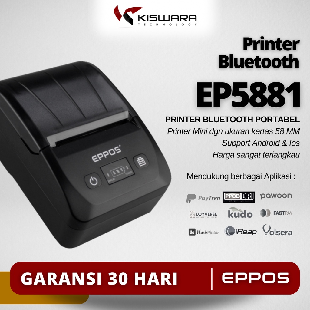Jual Mini Printer Thermal Bluetooth EPPOS EP5881 (Bisa Cetak Resi Pengiriman) | Shopee Indonesia