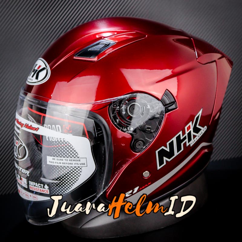 Jual NHK HELM R1 MAX SOLID / ROYAL RED / DOUBLE VISOR | Shopee Indonesia