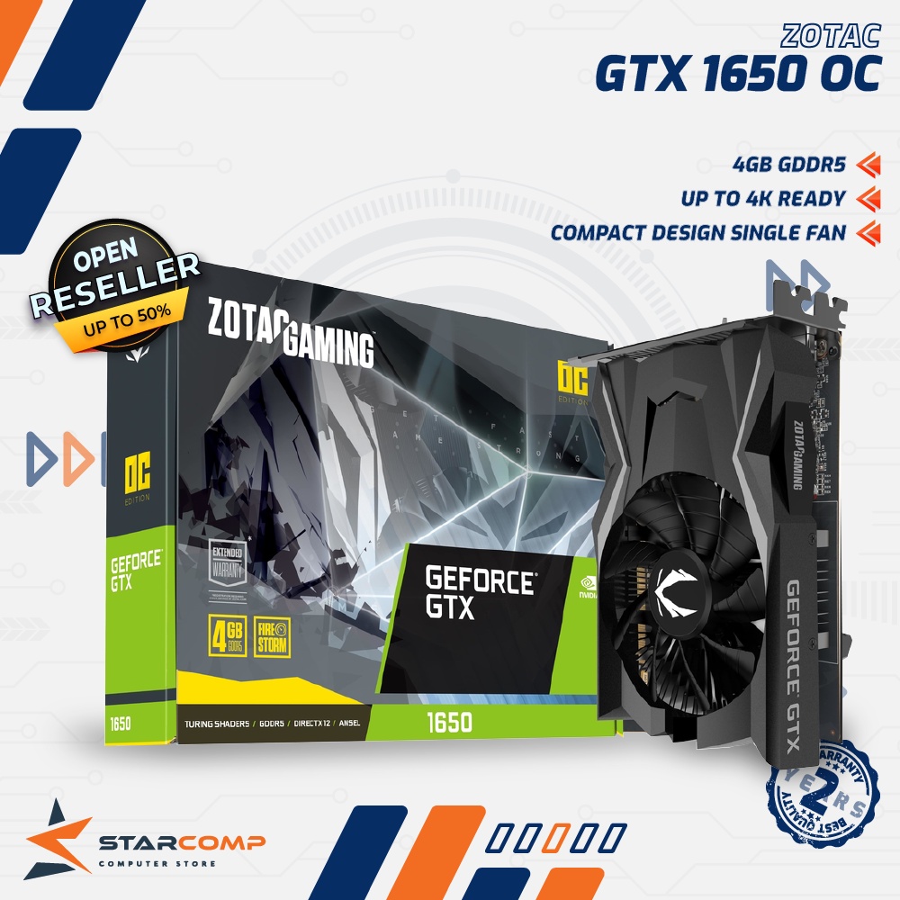 Jual ZOTAC GAMING GeForce GTX 1650 OC 4GB GDDR5 VGA GTX1650 | Shopee ...