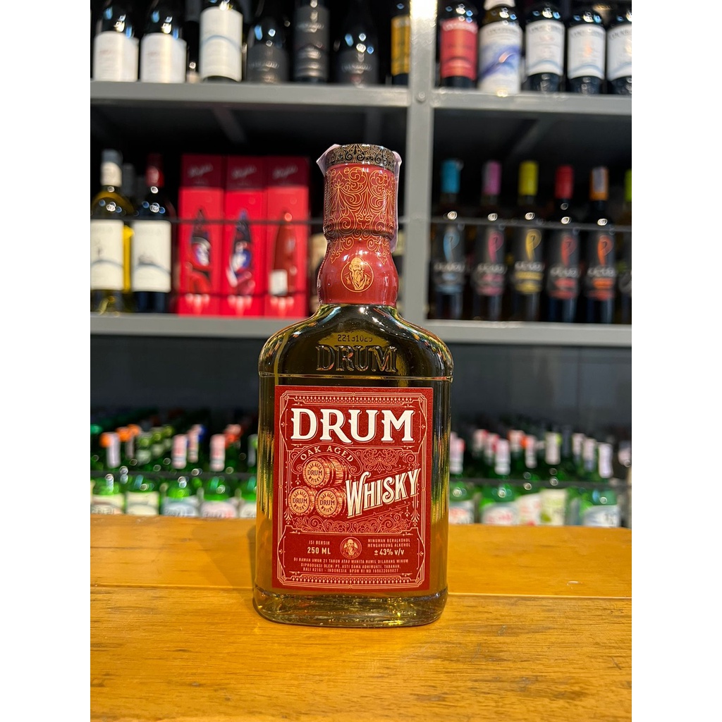 Jual DRUM WHISKY MERAH ( DRUM RED LABEL) 250 ML ( DRUM MERAH WHISKY ...