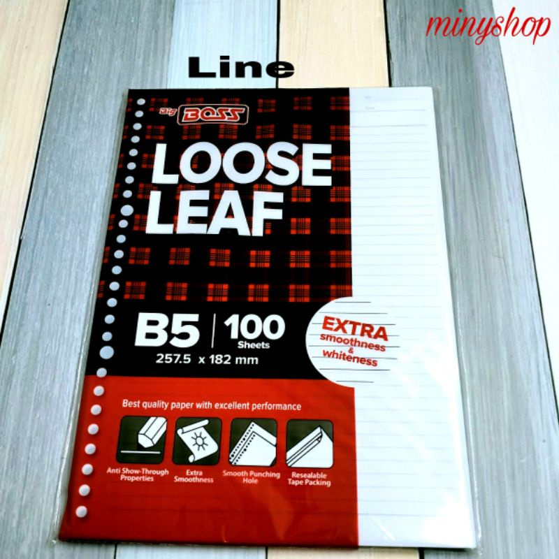 Jual Isi Kertas Binder File Loose Leaf A5 B5 Grid Dotted Plain 100 Lembar | Shopee Indonesia