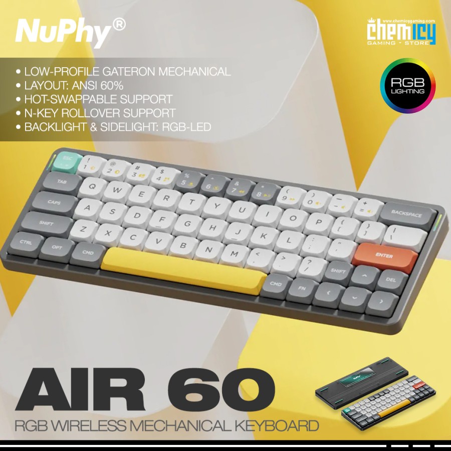 Jual NuPhy Air60 / Air 60 RGB Wireless Hotswap Mechanical Gaming ...