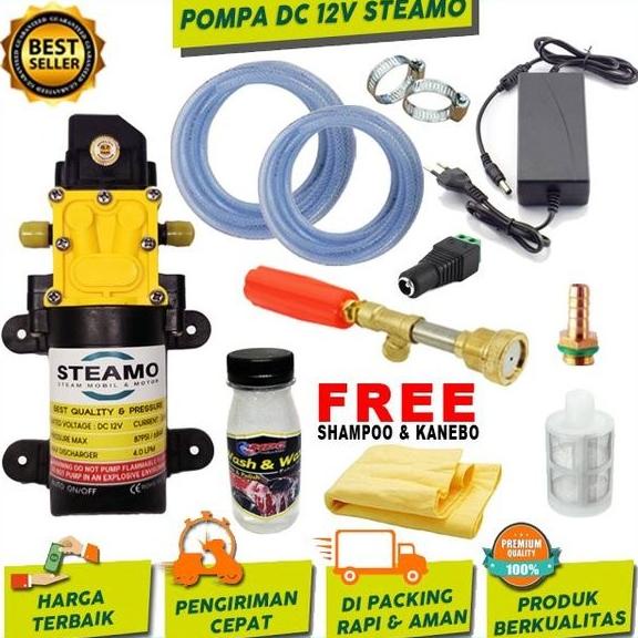 Jual Paket Pompa Air DC 12V High Pressure Cleaner Alat Cuci Mobil Motor ...