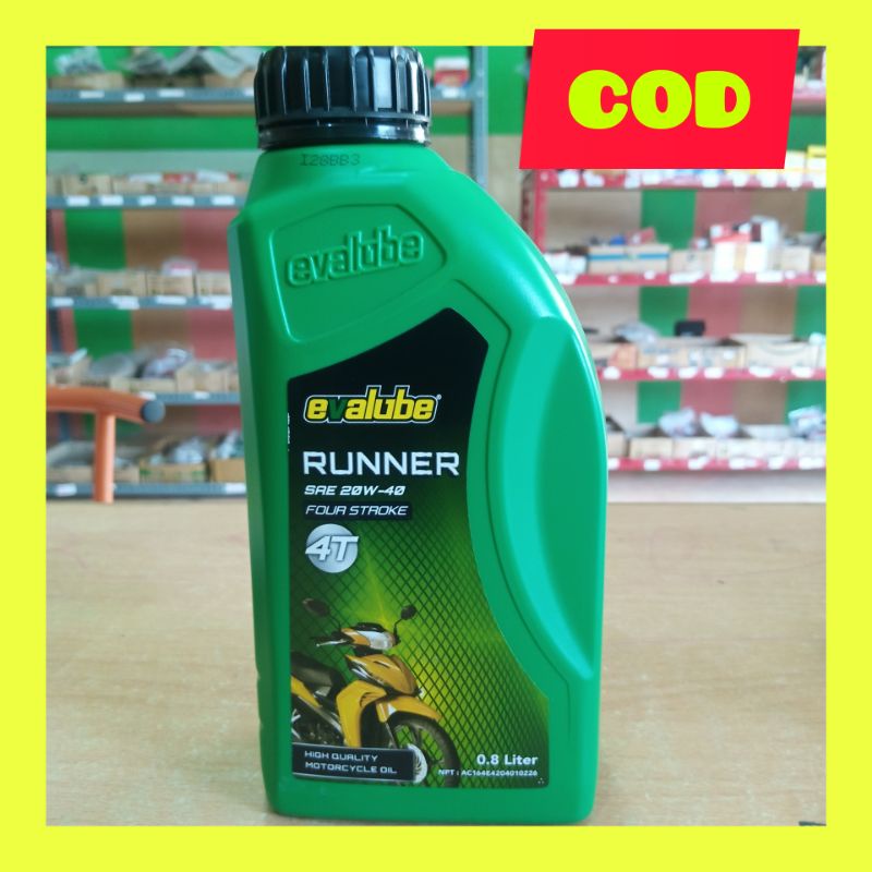 Jual ORIGINAL 100% OLI OIL MESIN EVALUBE RUNNER 800ML 4T 4TAK 20W 40 ...