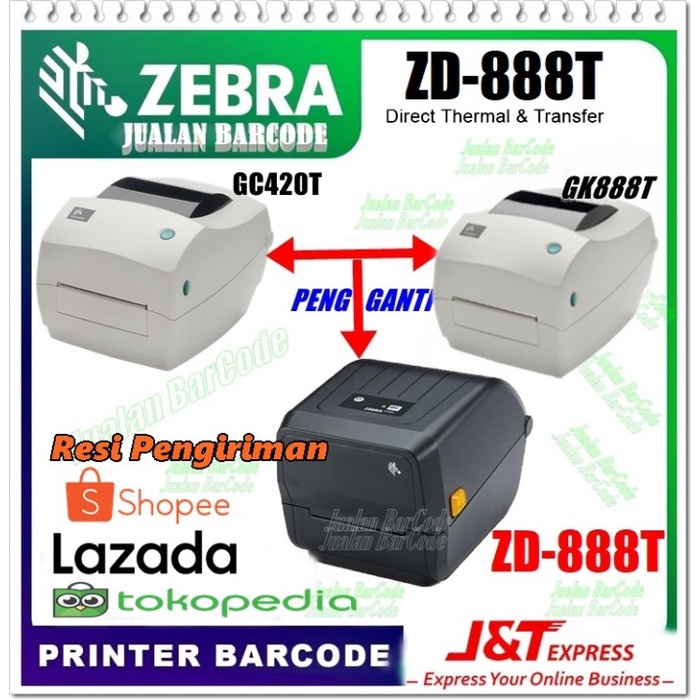 Jual PRINTER BARCODE ZEBRA GC420T GARANSI RESMI | Shopee Indonesia