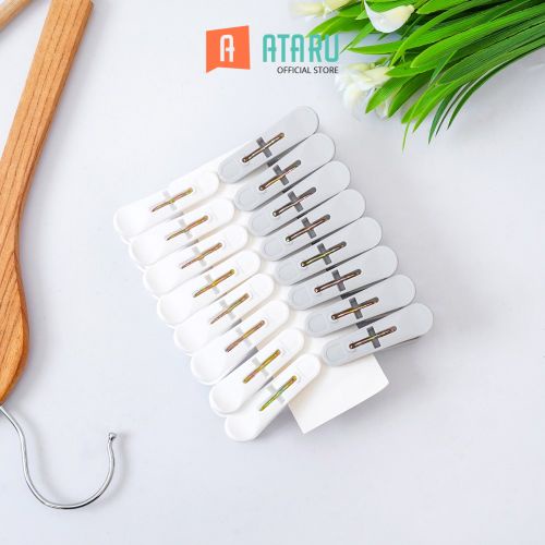 Jual Ataru Set 16 Pcs Jepitan Pakaian - Abu-Abu/Putih Clothes Pin Klip ...