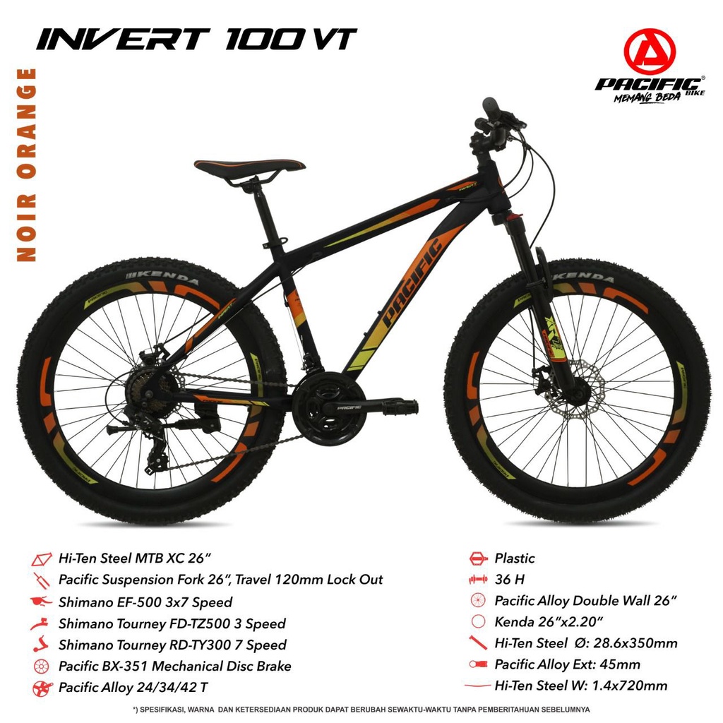 Jual SEPEDA MTB 26" PACIFIC INVERT 100 VELG TINGGI | Shopee Indonesia