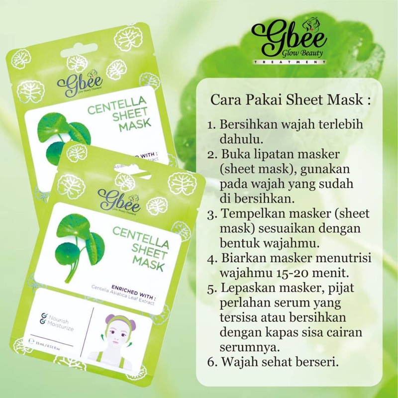 Jual SHEET MASK GBEE GLOWBEAUTY (2 varian) | Shopee Indonesia
