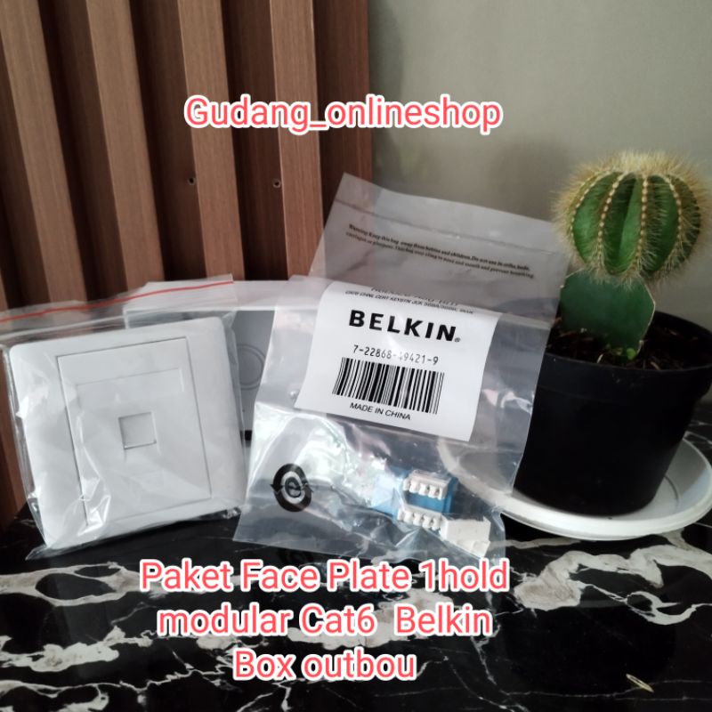 Jual Face Plate Rj45 Cat6 Modular Cat6 + Box include | Shopee Indonesia