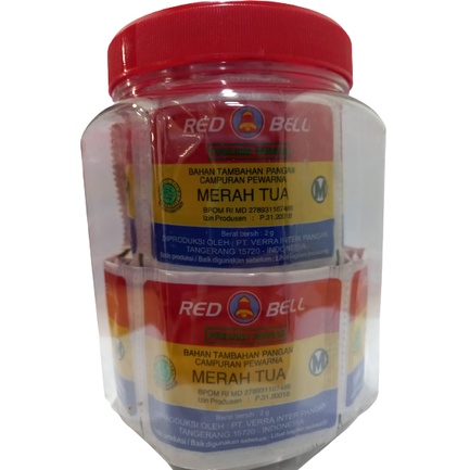 Jual Red Bell Pewarna Bubuk Merah Tua 2 gr/100 Sachet | Shopee Indonesia
