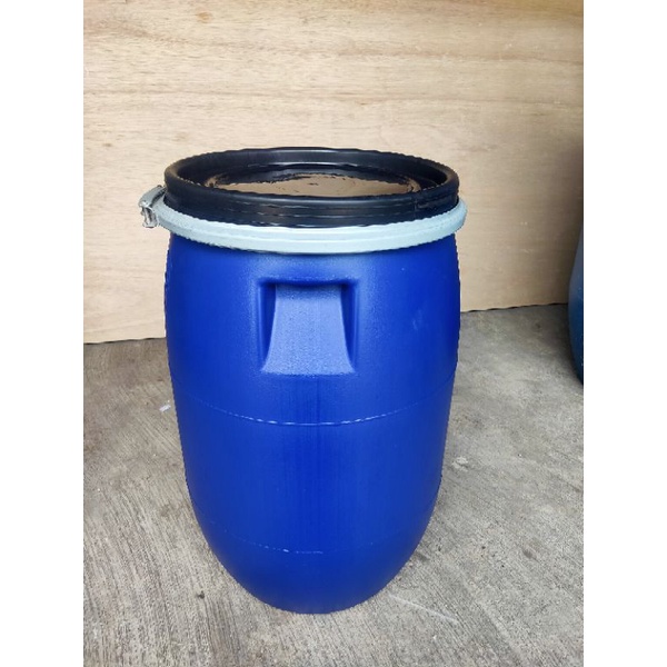 Jual tong biru,tong sampah 80L /60L lengkap klem besi+karet seal,tong ...