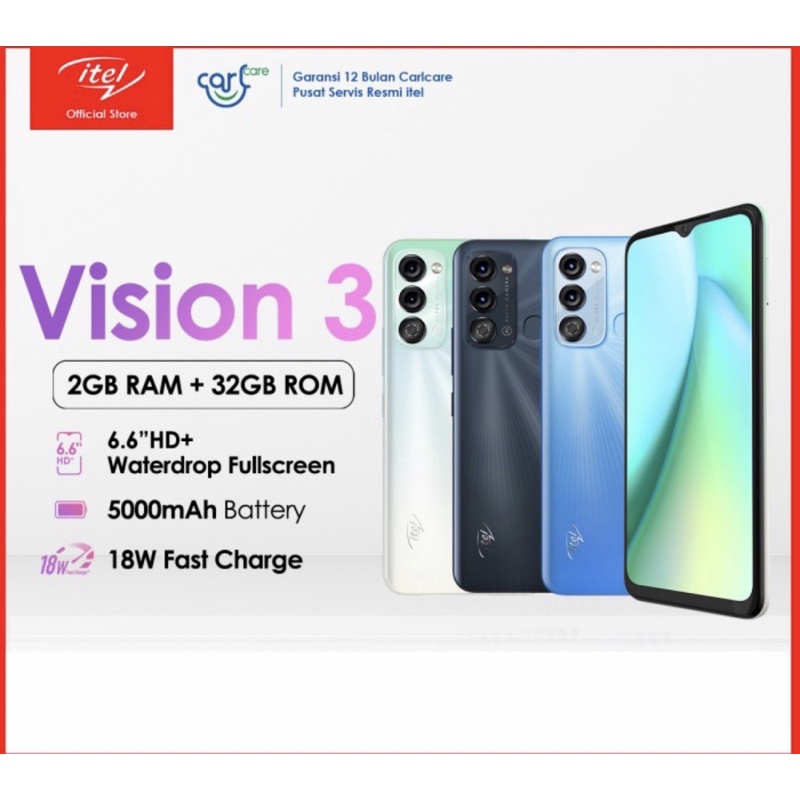 Jual ITEL Vision 3 2/32GB Garansi RESMI 1th by infinix( NEW ) BNIB ...