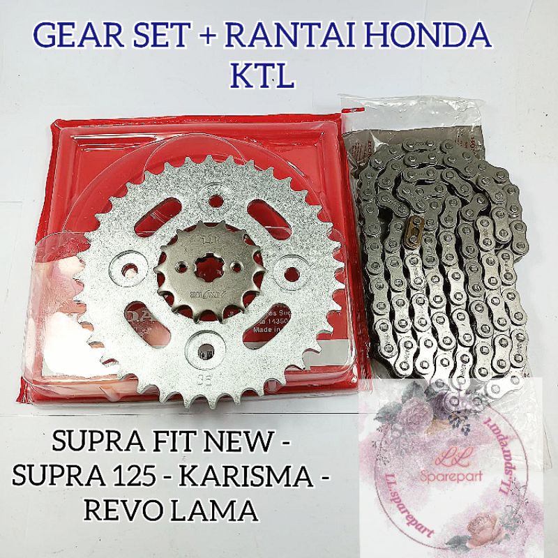 Jual GEAR SET PLUS RANTAI HONDA KTL KUALITAS ASLI ORIGINAL SUPRA FIT NEW / BARU SUPRA X 125 ...