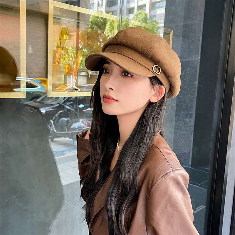 Jual Topi Baret Oktagonal Gaya Korea/Inggris Untuk Wanita /Topi Fashion ...
