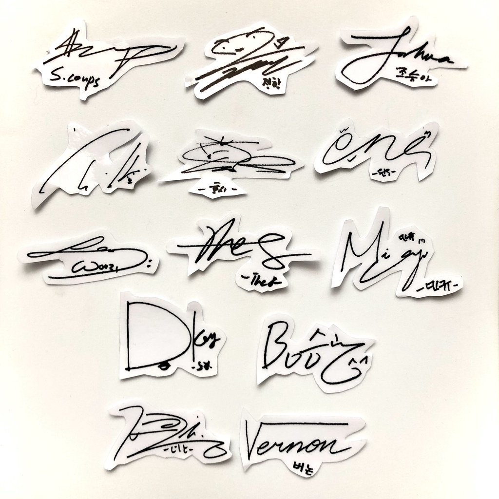 Jual [kstuffind] SEVENTEEN SIGNATURE STICKER TRANSPARENT TTD STIKER ...