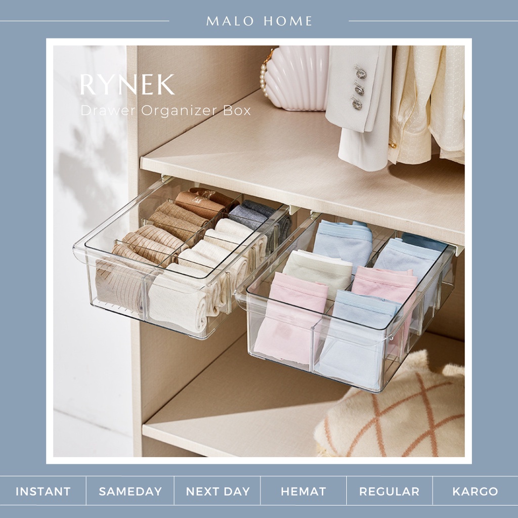 Jual MALOHOME - RYNEK Drawer Organizer Box Laci Storage Box Underwear ...